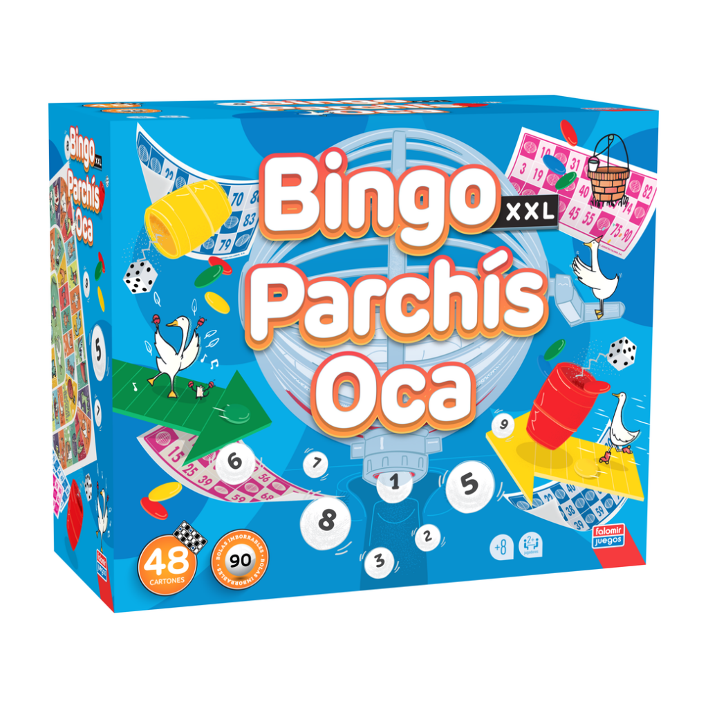 Bingo XXL Premium + Parchis + Oca – Falomir Juegos